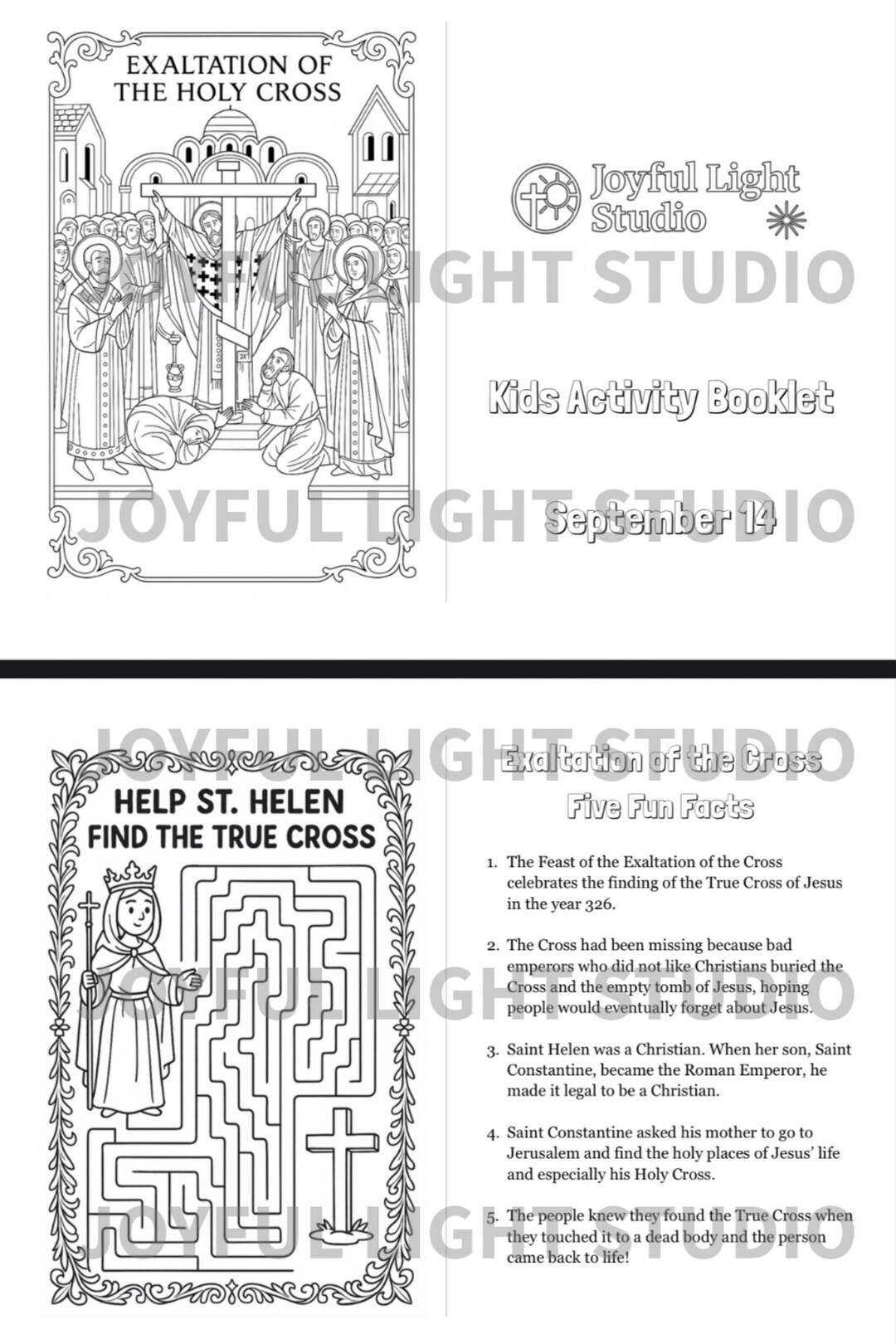 Orthodox Christian Kids Activity Booklet: Holy Cross Coloring, Maze ...