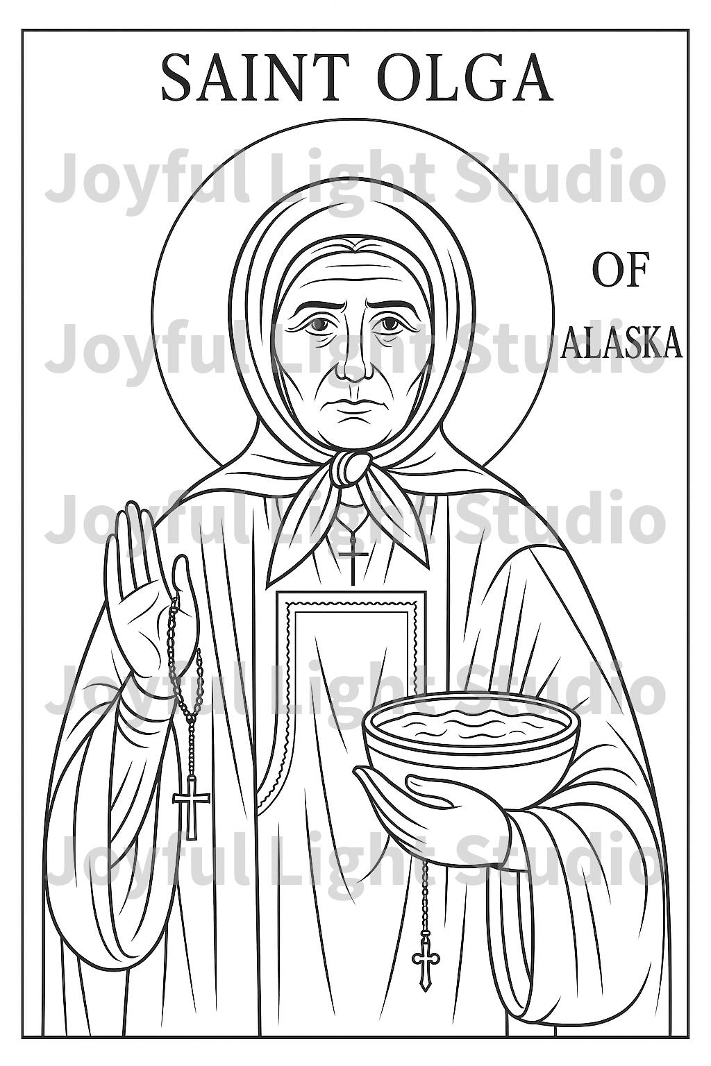 Saint Olga of Alaska Coloring Page: Orthodox Christian Icon Art ...
