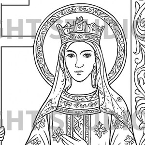 Saints Constantine and Helen Coloring Page: Orthodox Christian Line Art ...