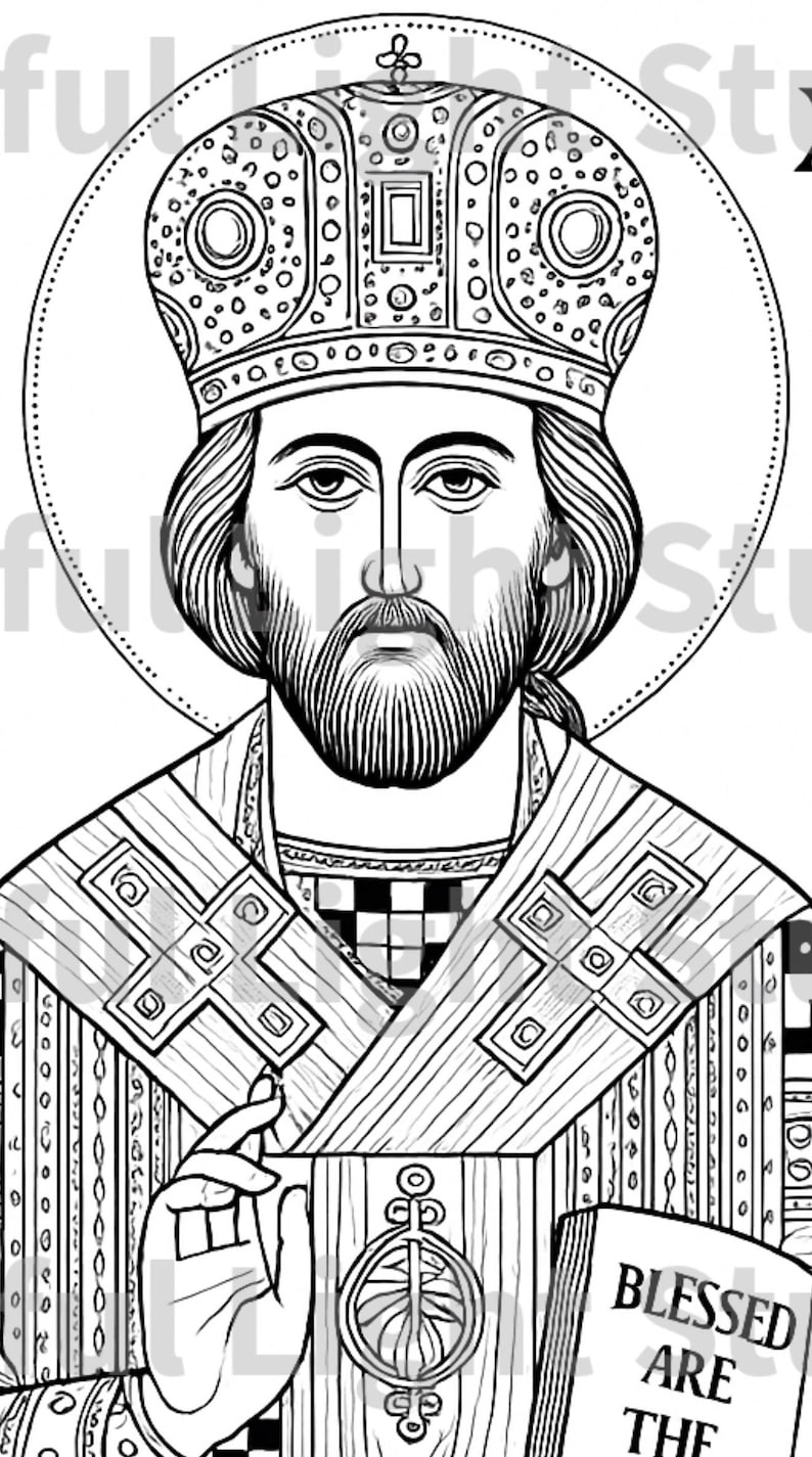 Christ the High Priest Coloring Page: Orthodox Christian Icon (PDF ...