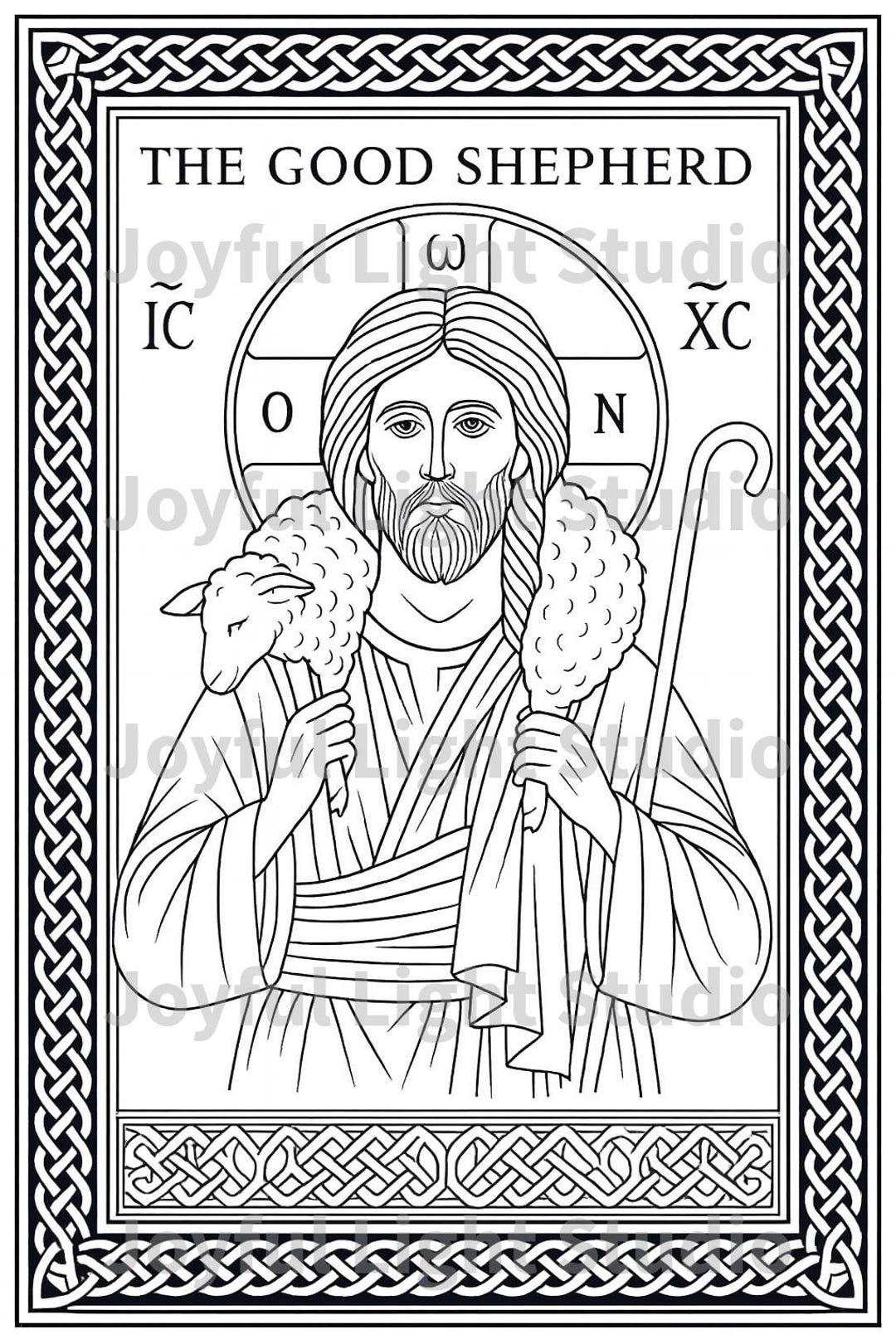 Christ the Good Shepherd Coloring Page: Orthodox Christian Art (PDF ...