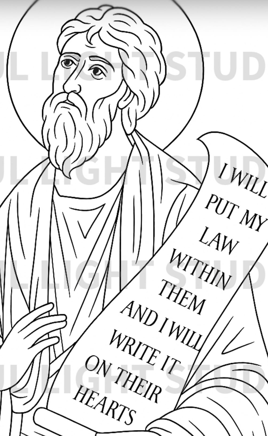 Holy Prophet Jeremiah Coloring Page: Orthodox Christian Icon (PDF ...