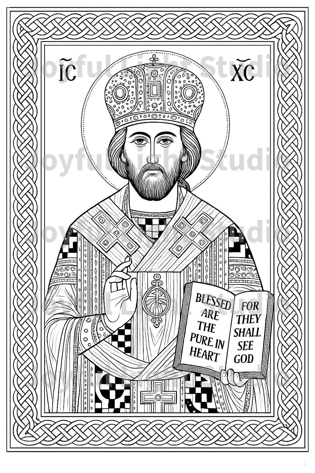 Christ the High Priest Coloring Page: Orthodox Christian Icon (PDF ...