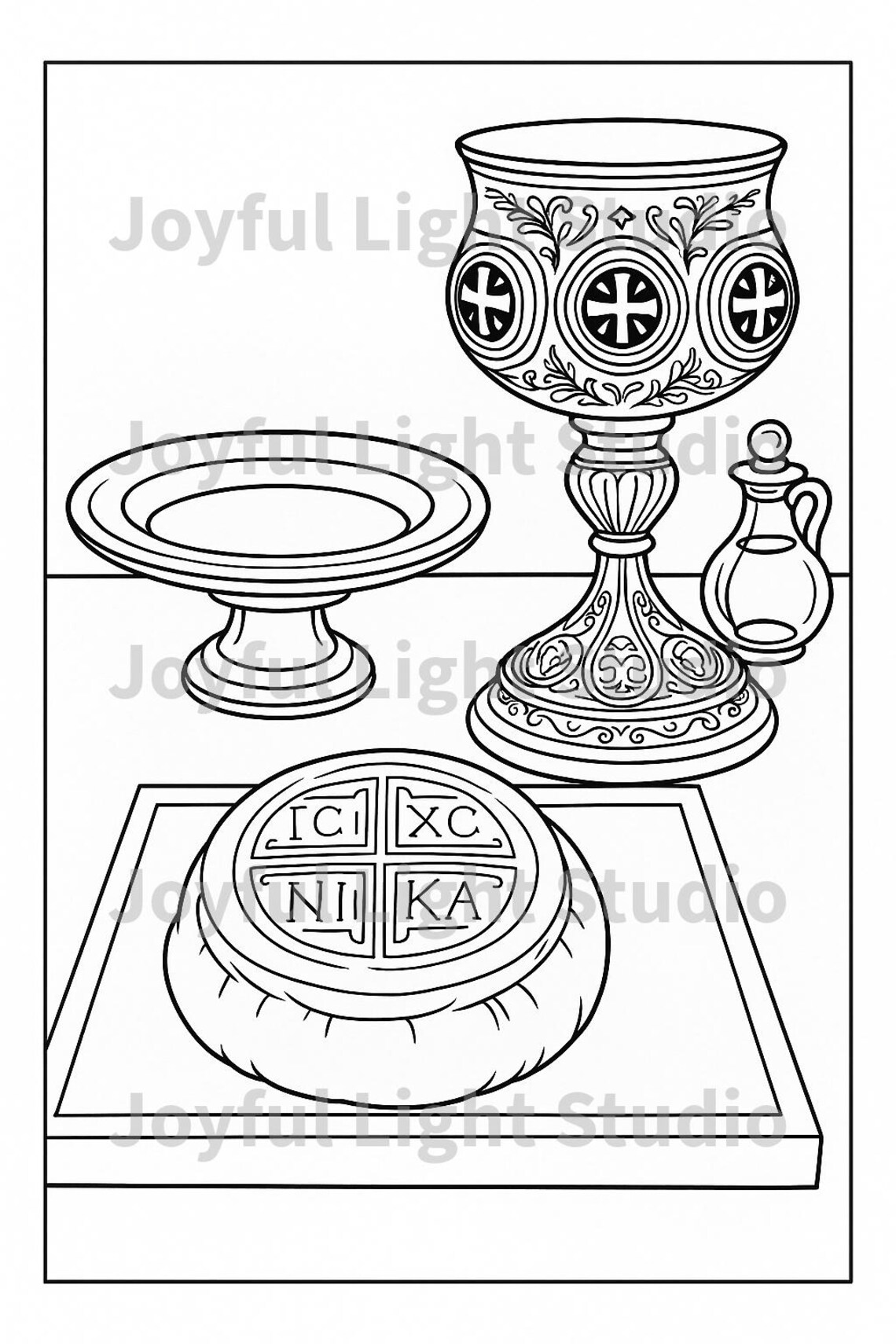 Proskomedia Coloring Page: Eucharist Icon Art (digital Download) - Etsy