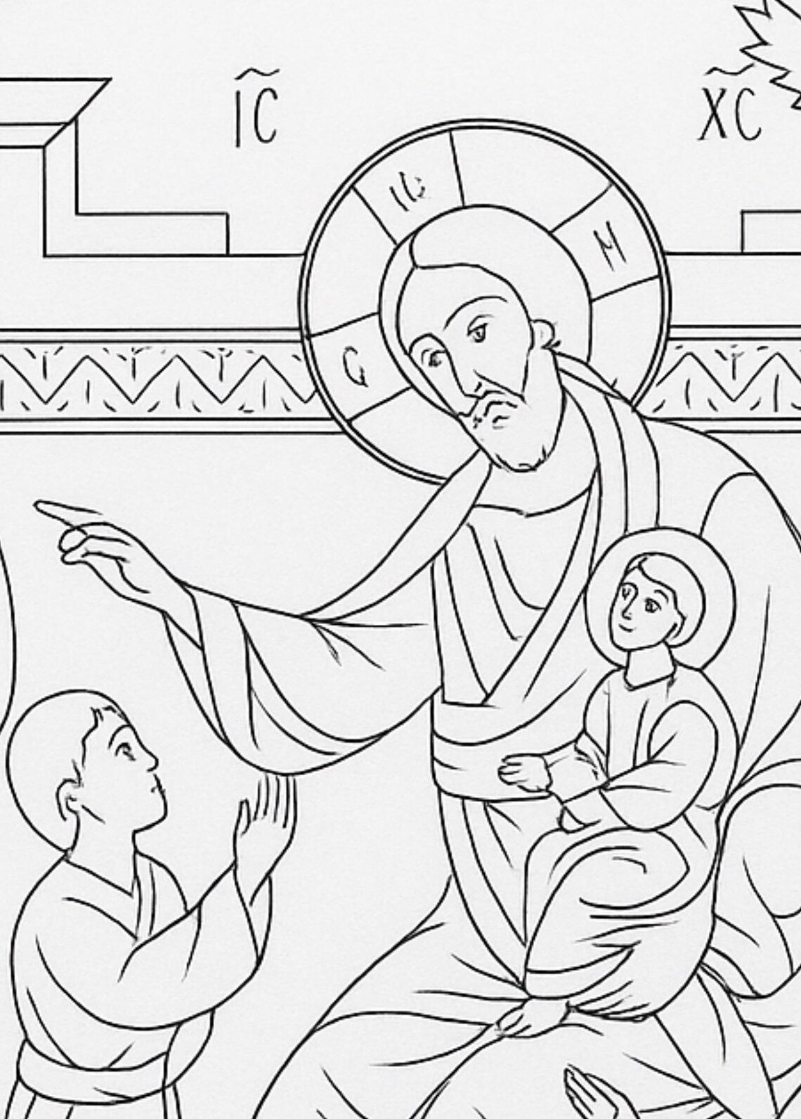 Christ Blessing Children Coloring Page: Christian Homeschool Printable ...