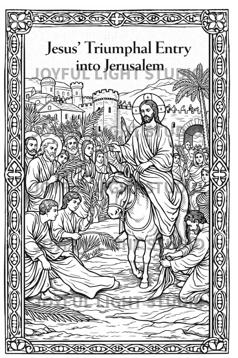 Palm Sunday Coloring Page – Jesus’ Triumphal Entry Into Jerusalem ...