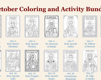 October Coloring and Activity Bundle – Orthodox Saints, Feasts ...
