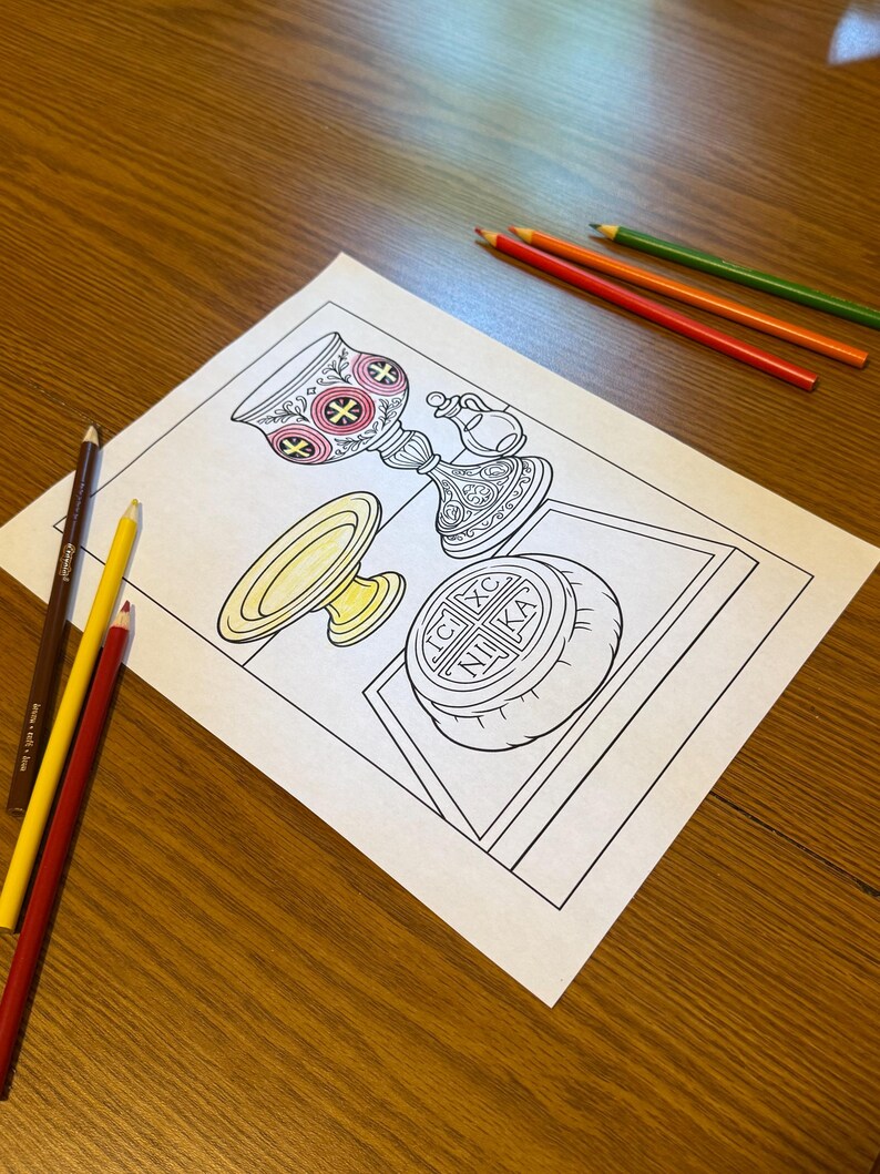 Proskomedia Coloring Page: Eucharist Icon Art (digital Download) - Etsy