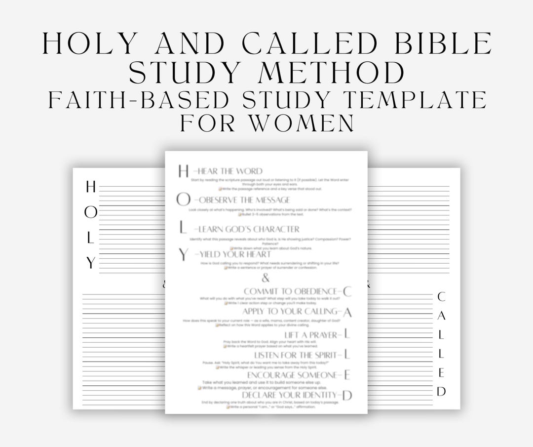 HOLY and CALLED Bible Study Method | Christian Printable | Faith-based ...