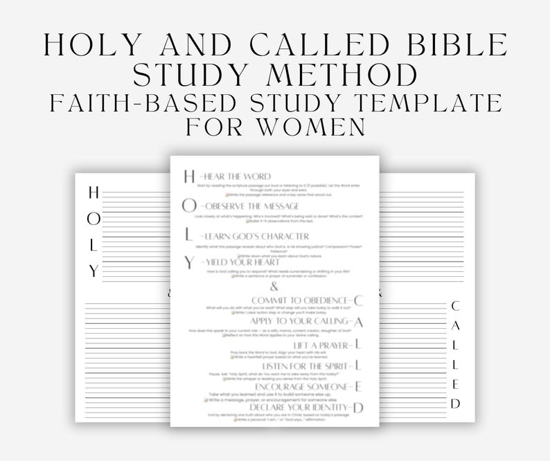 HOLY and CALLED Bible Study Method | Christian Printable | Faith-based ...