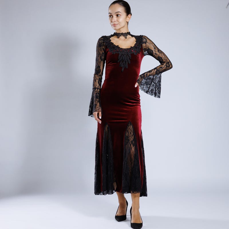 Gothic Velvet Dress - Etsy