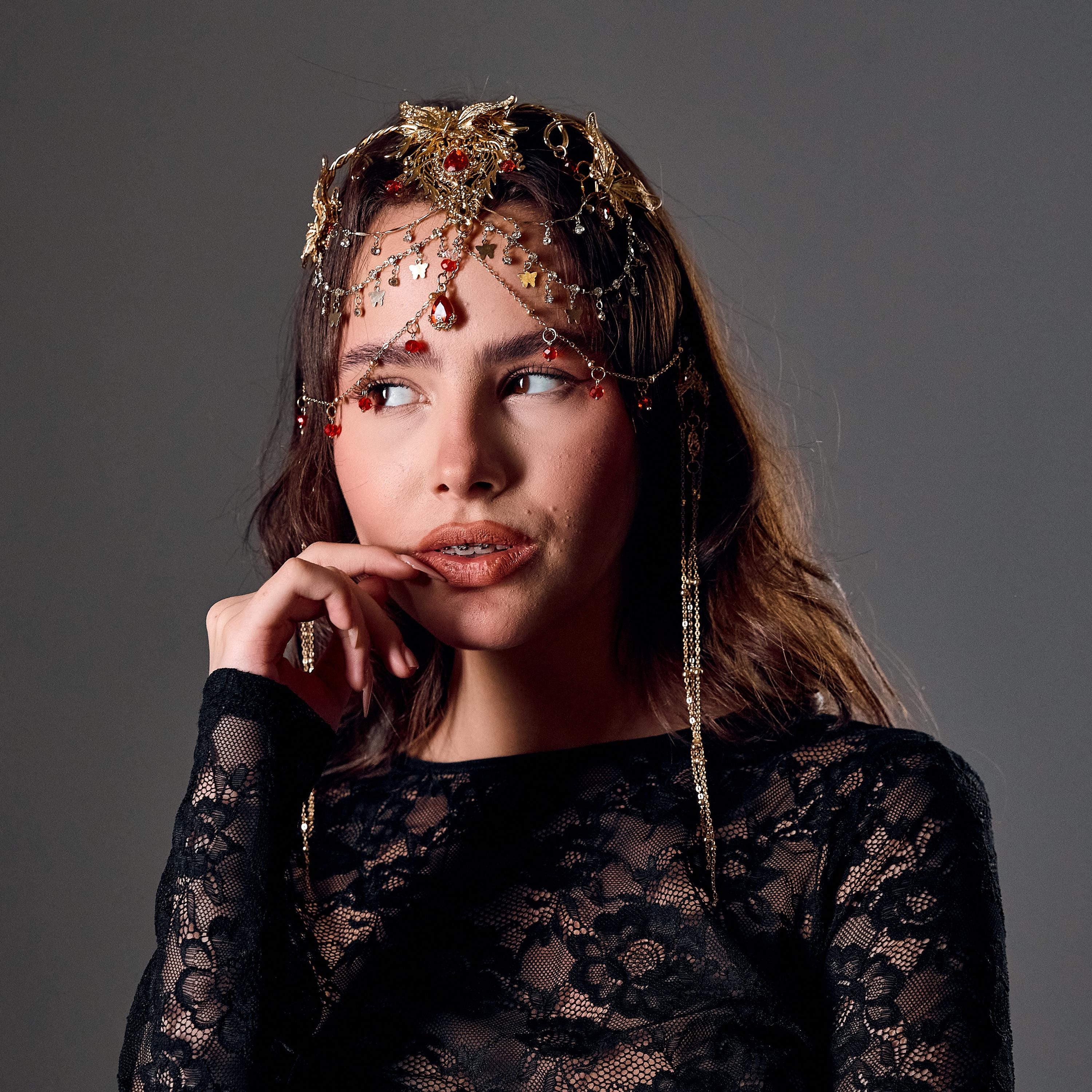 Gold Forehead Piece, Gold Head Chain, Festival Head Chain, Gold Boho ...