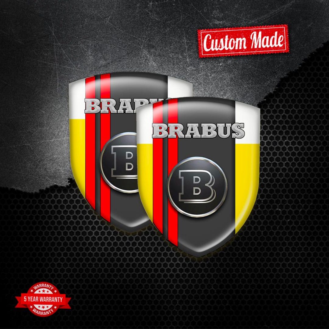 Brabus Style Resin Sticker Set: Carbon Fiber Car Emblem, Waterproof - Etsy