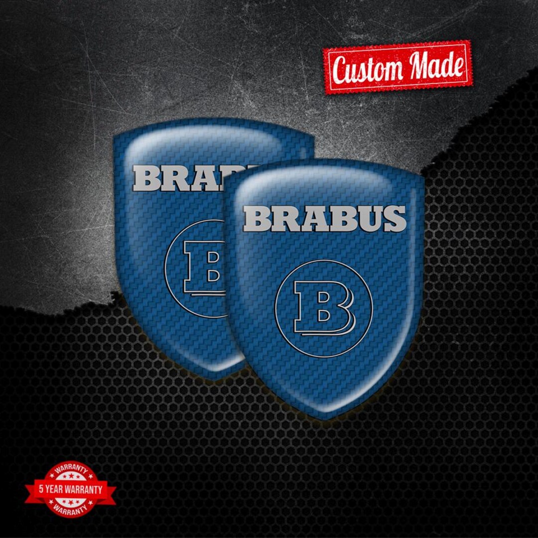 Brabus Style Resin Car Sticker Set of 2 – Handmade Epoxy Emblems ...