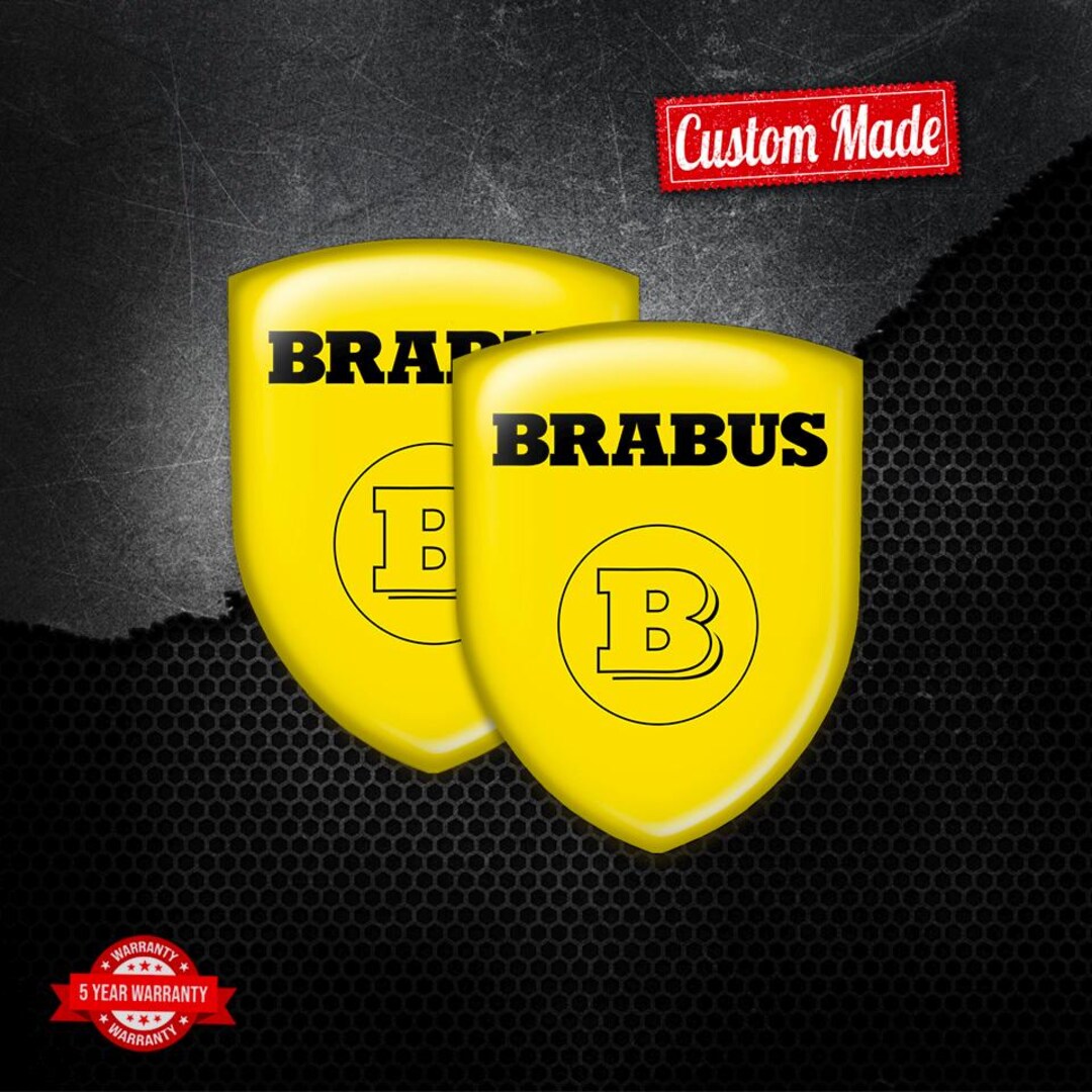 Brabus Style Resin Sticker Set: Carbon Fiber Car Emblem, Waterproof - Etsy
