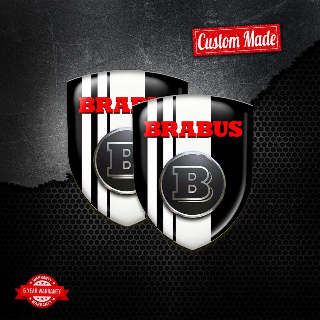 Brabus Style Resin Sticker Set: Carbon Fiber Car Emblem, Waterproof - Etsy