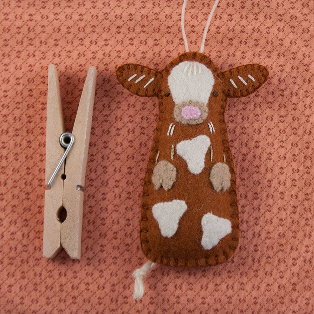 PDF Felt Ornament Pattern Cow Pattern Hand Sewing Felt | Etsy