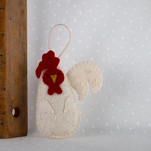 PDF Felt Ornament Pattern, Rooster Pattern, Hand Sewing, Felt Craft ...