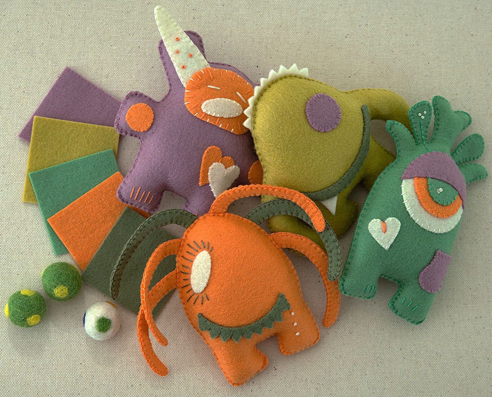 Felt Monsters Pattern Bundle and Instruction Booklet Mix and - Etsy