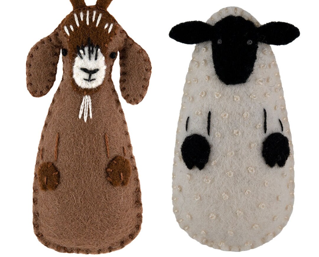 PDF Felt Ornament Pattern Pair, Goat and Sheep, Mini Stuffies, Barnyard ...