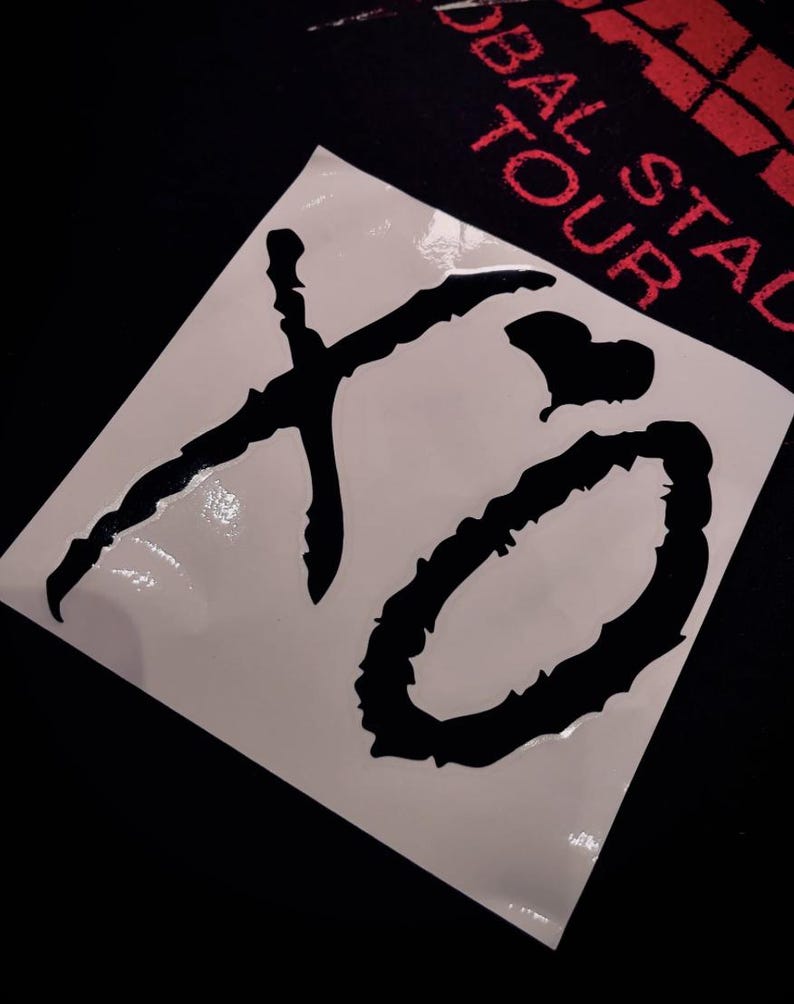 Black XO Car Sticker – the Weeknd Inspired Decal, XO Logo Vinyl Sticker ...