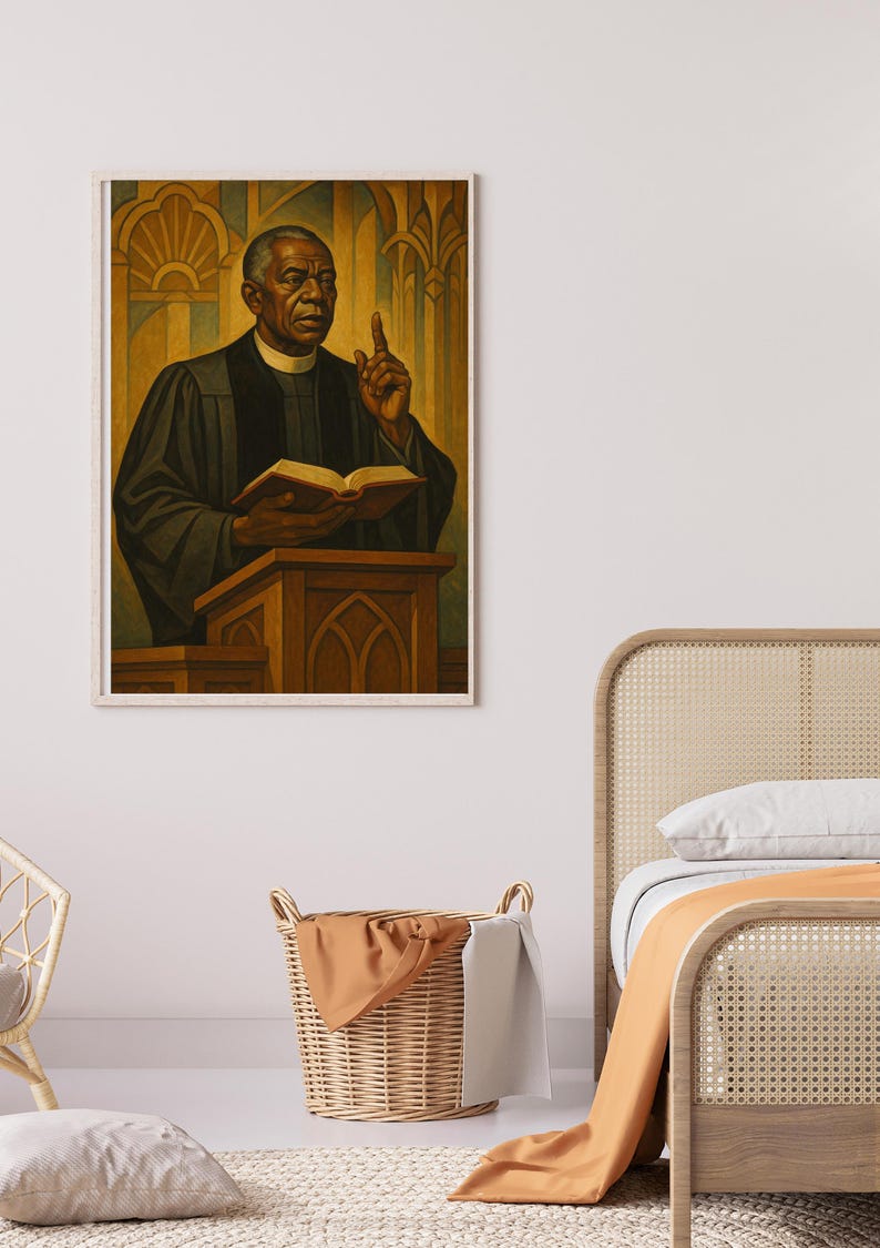 African American Preacher Art Print: Inspirational Religious Church ...
