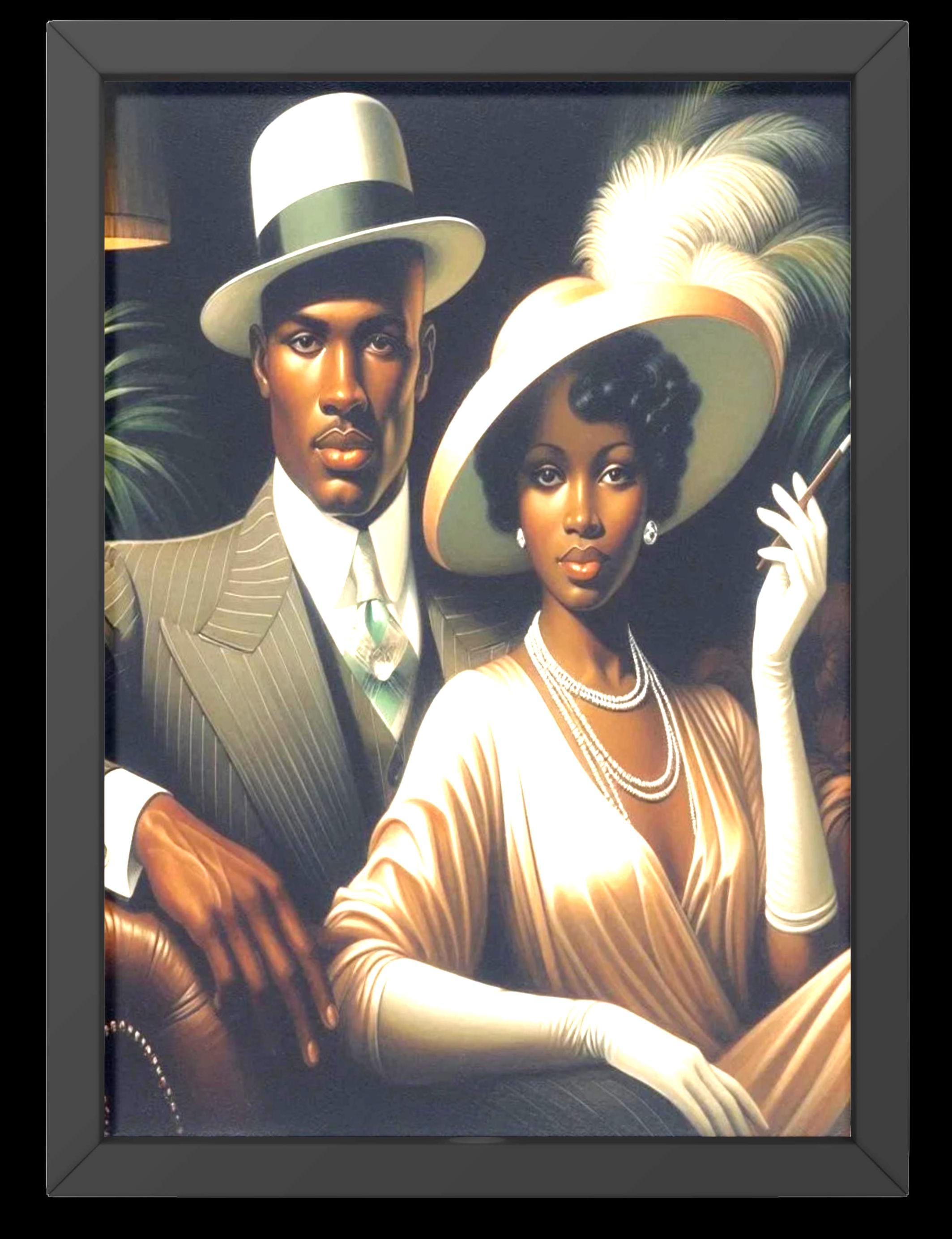Art Deco Black Couple Print: Harlem Renaissance, 1920s Glam (digital ...