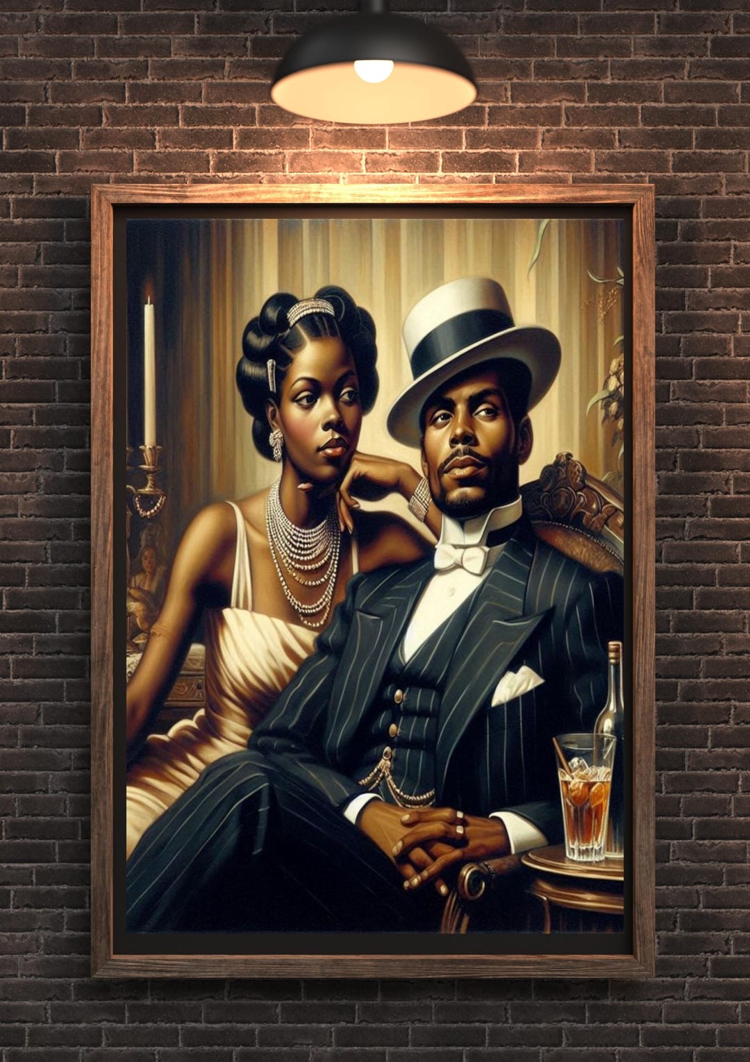 Harlem Godfathers Art Deco Print: Black Love, 1920s Glamour (digital ...