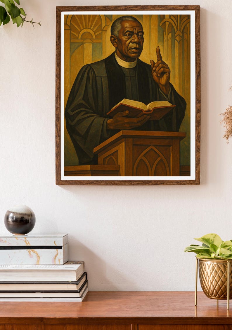 African American Preacher Art Print: Inspirational Religious Church ...