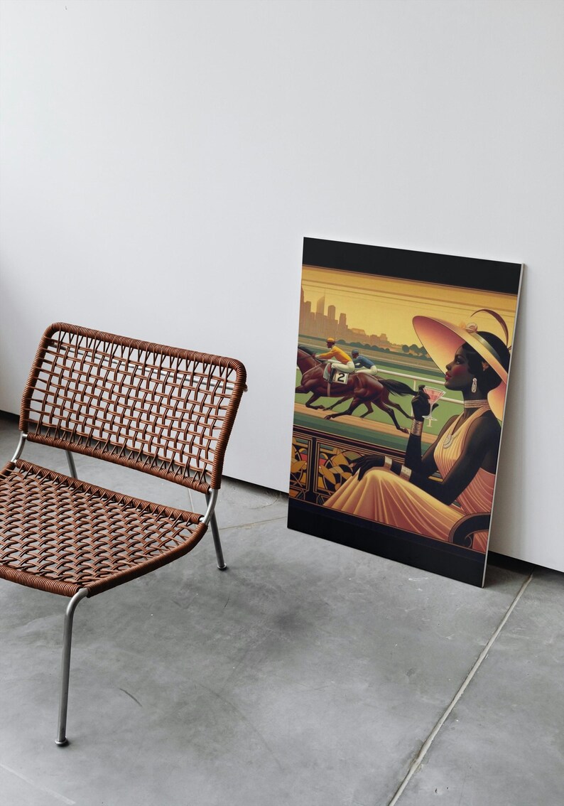 Harlem Renaissance Art Deco Black Woman Print: Selma at the Races ...