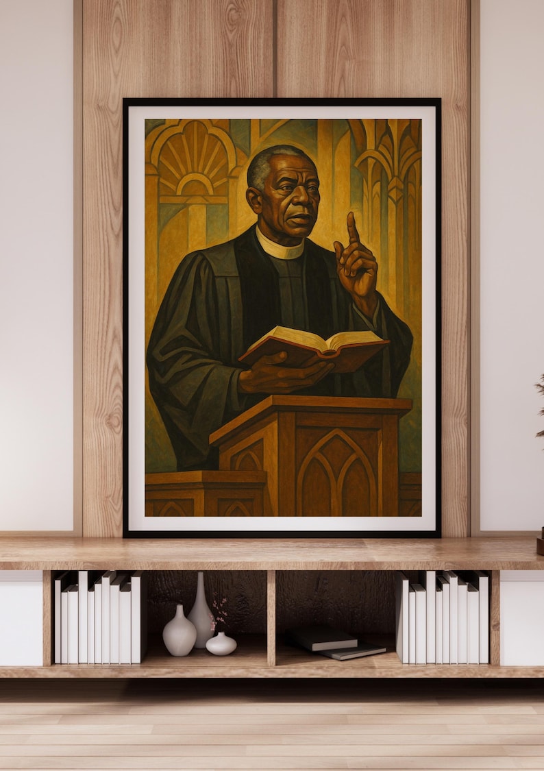 African American Preacher Art Print: Inspirational Religious Church ...