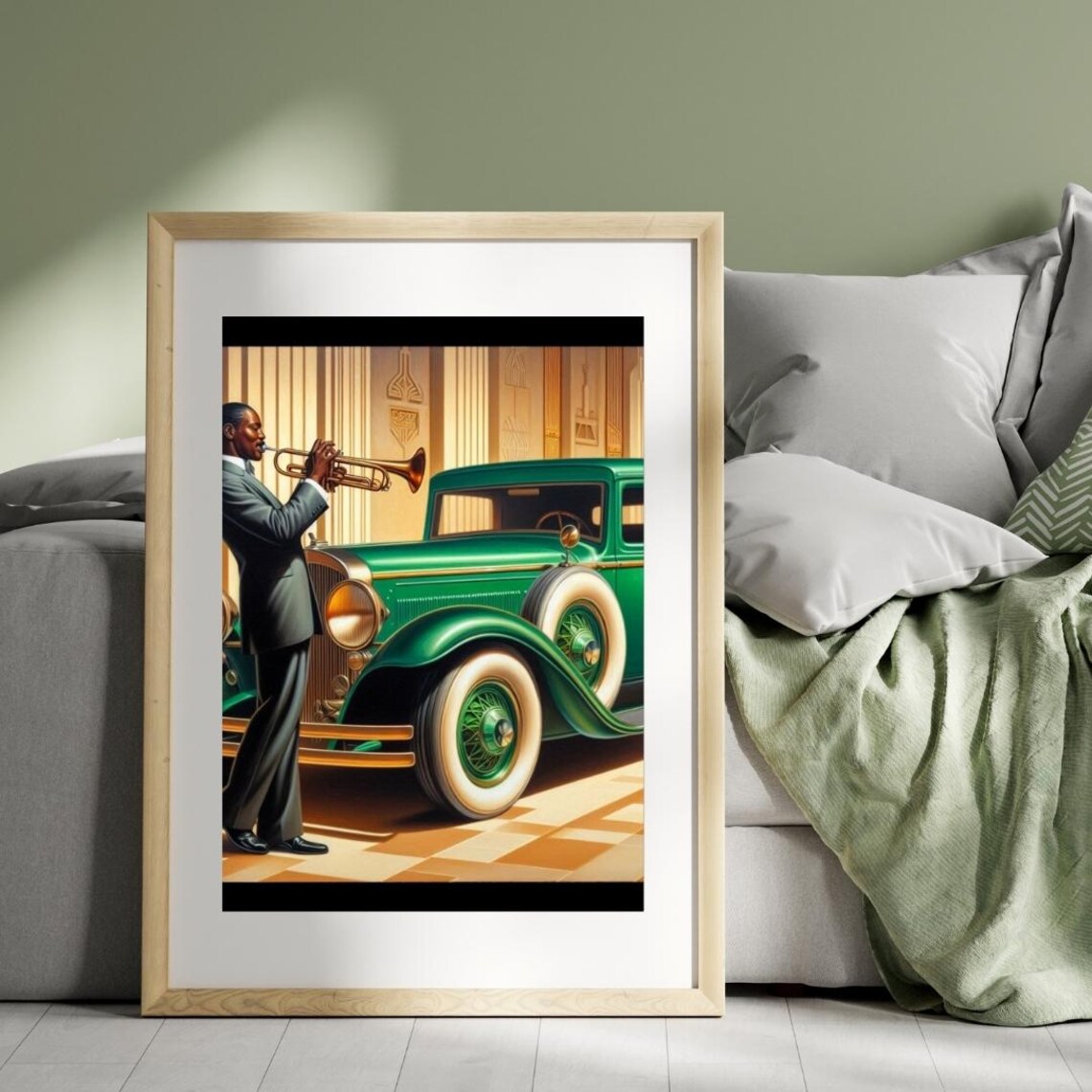 Harlem Renaissance Trumpeter Art Print: Vintage Jazz, Art Deco (digital ...