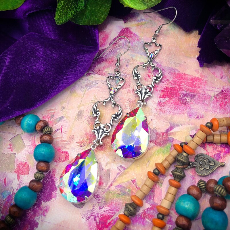 Red Jewel Earrings - Etsy