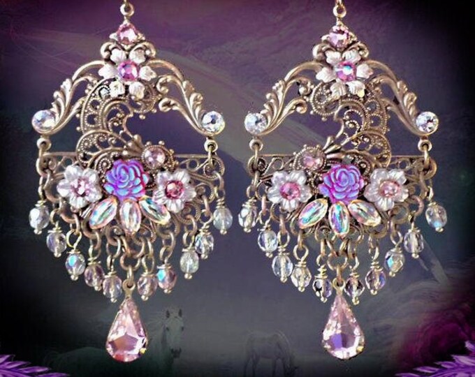 Small Delicate Victorian Gypsy Rose Filigree Paisley - Etsy