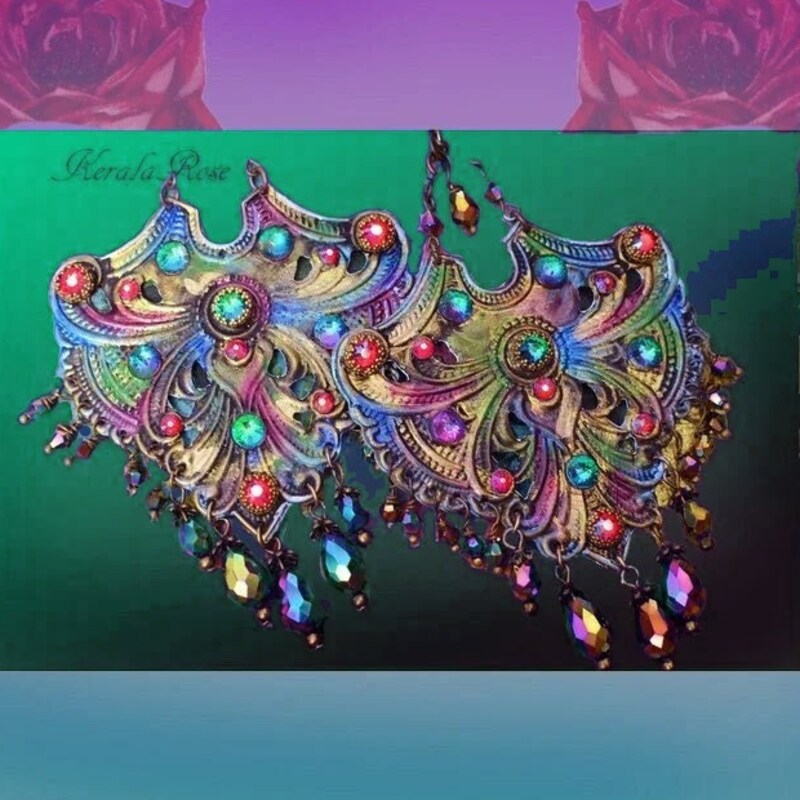 Large Colorful Earrings - Etsy