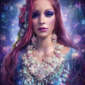 Artistic Fantasy Rose Chandelier Earrings: Rhinestone Decorated Crystal ...