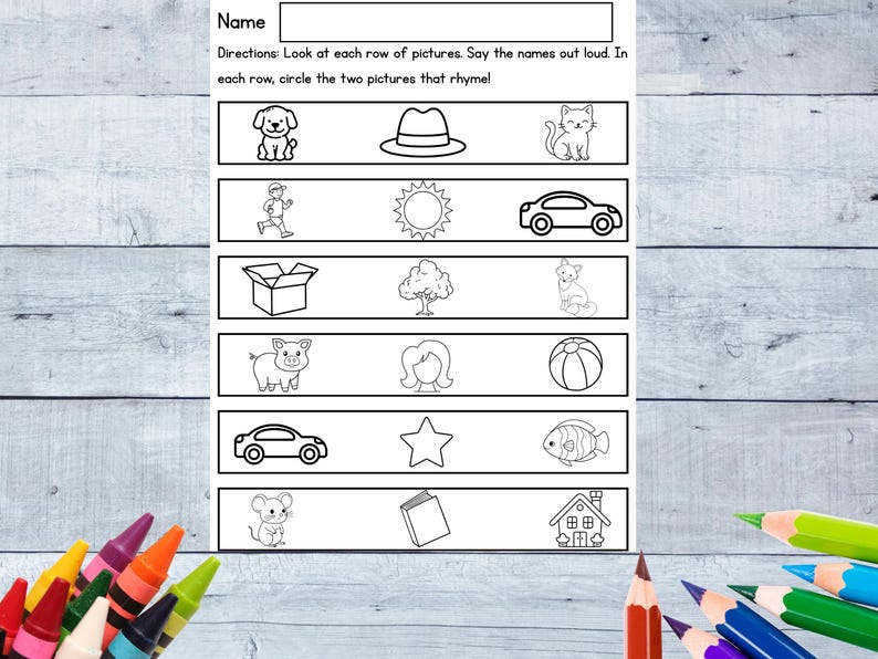 Rhyming Words Worksheets: Kindergarten & 1st Grade Phonics Activities ...