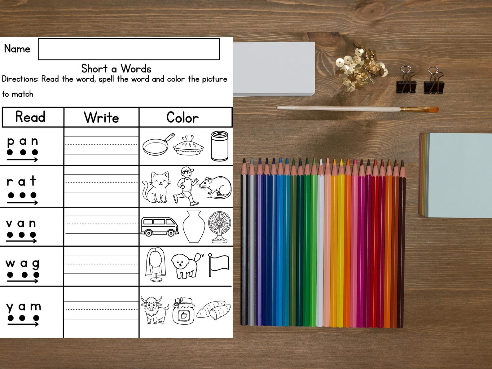 CVC Reading Worksheets Short Vowel Word Practice Kindergarten Phonics ...