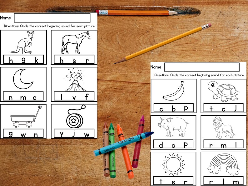 Beginning Sounds Worksheets: Phonological Awareness, Digraph Practice ...
