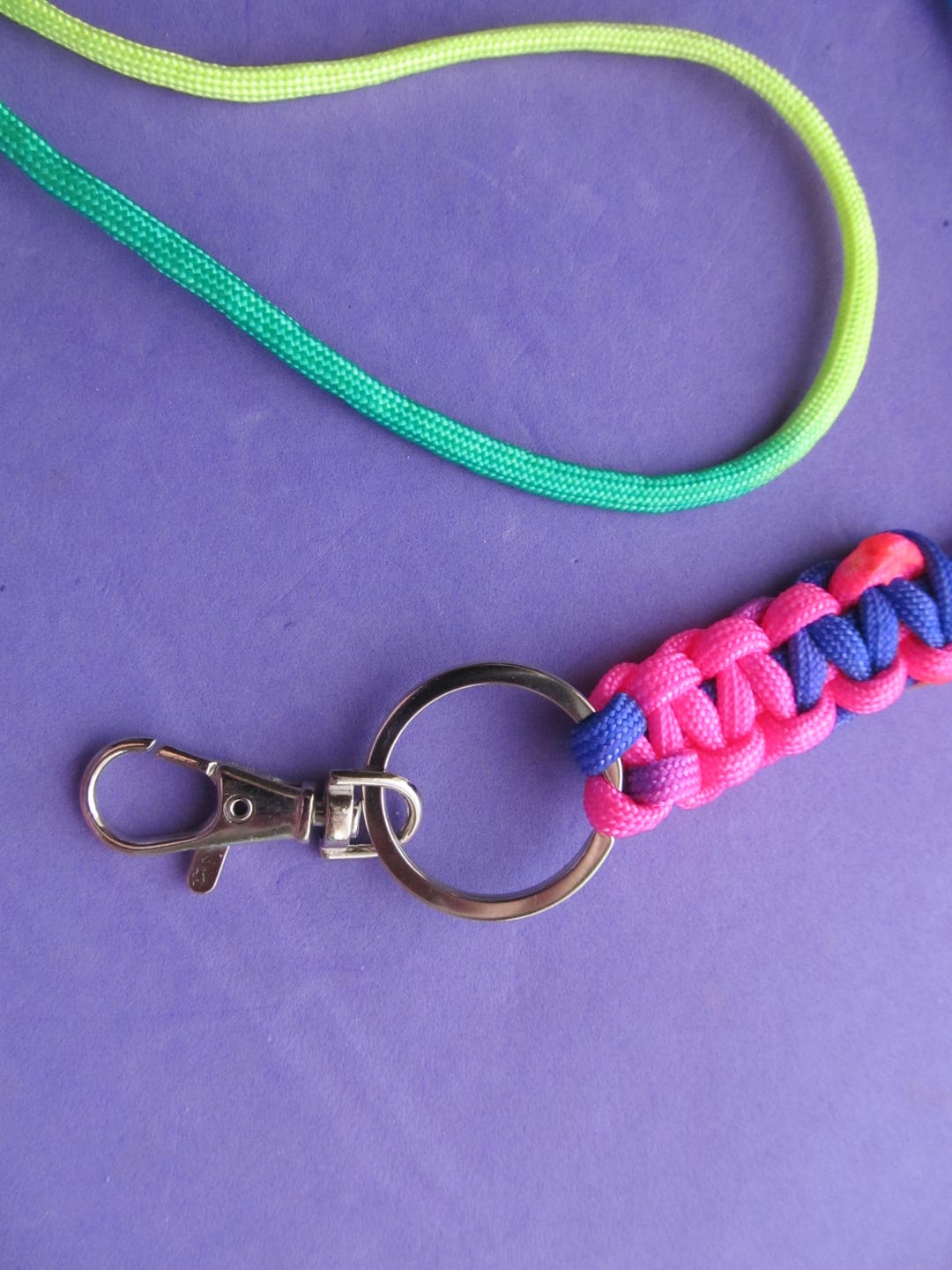 Cordón Rainbow Paracord. Cordón multicolor con llavero - Etsy España