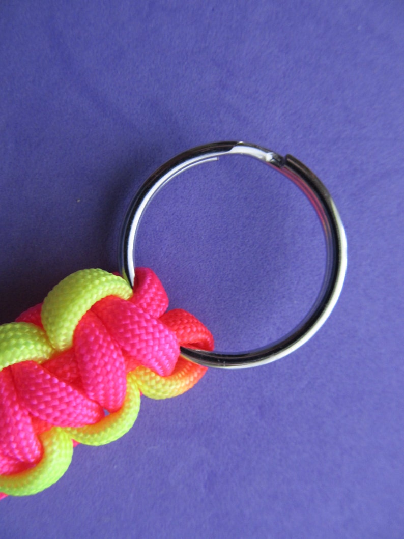 Rainbow Paracord Key Ring. Multi color 550 paracord makes a | Etsy