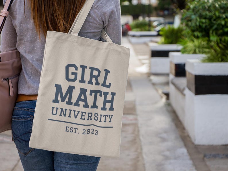 Girl Math University Tote Bag – Funny Collegiate Canvas Shopper - Etsy