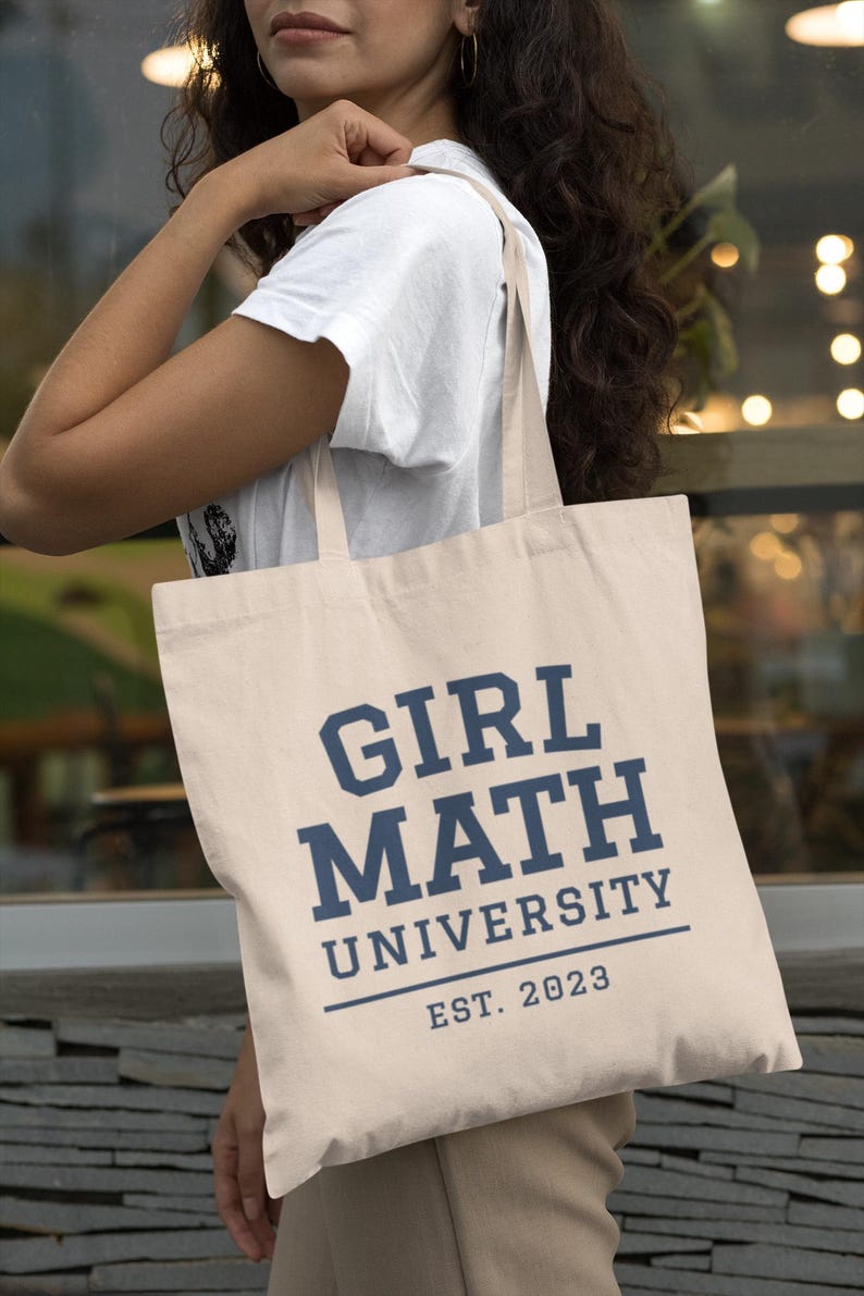 Girl Math University Tote Bag – Funny Collegiate Canvas Shopper - Etsy