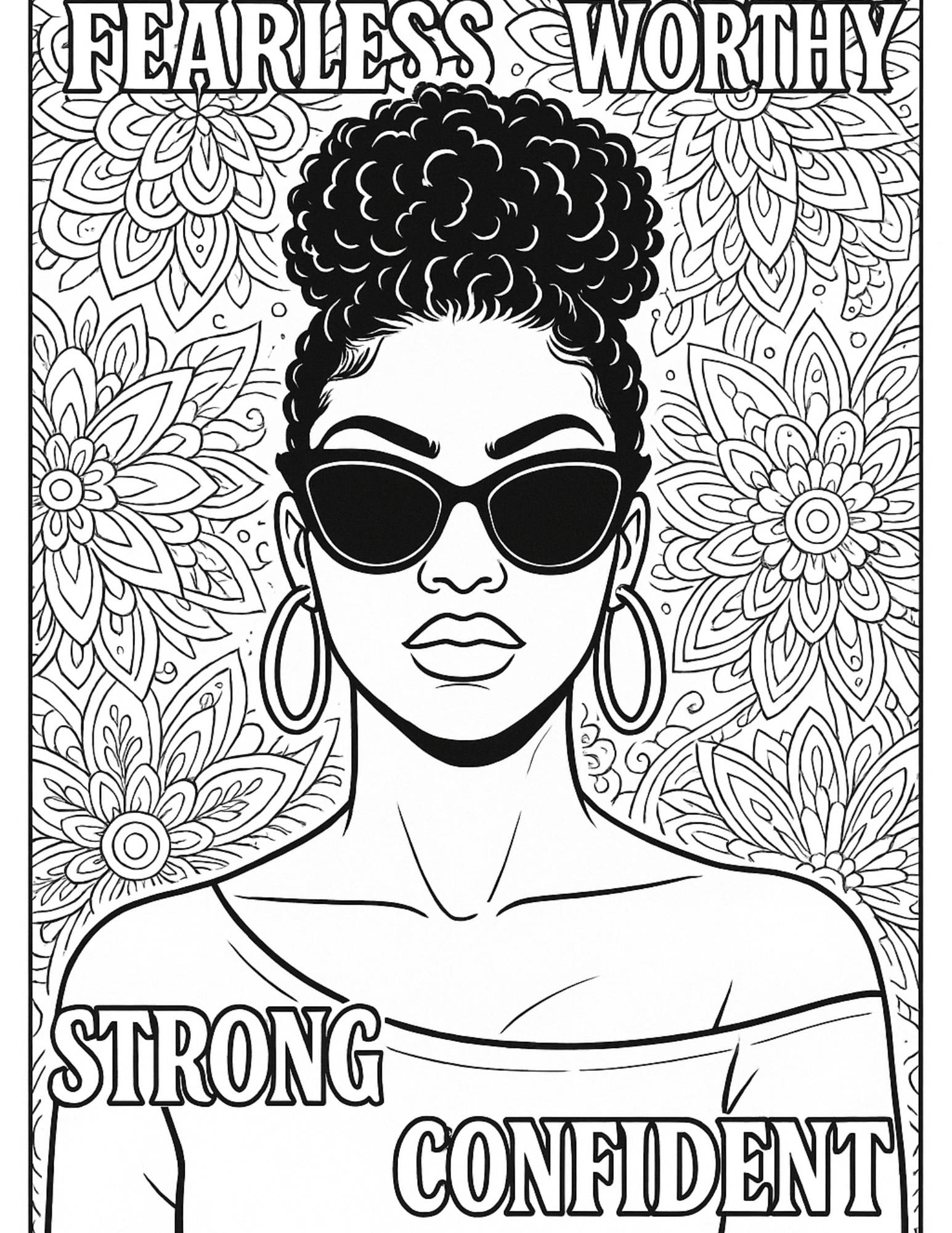 Empowered Queens Coloring Book - Printable Affirmation Pages for Black ...