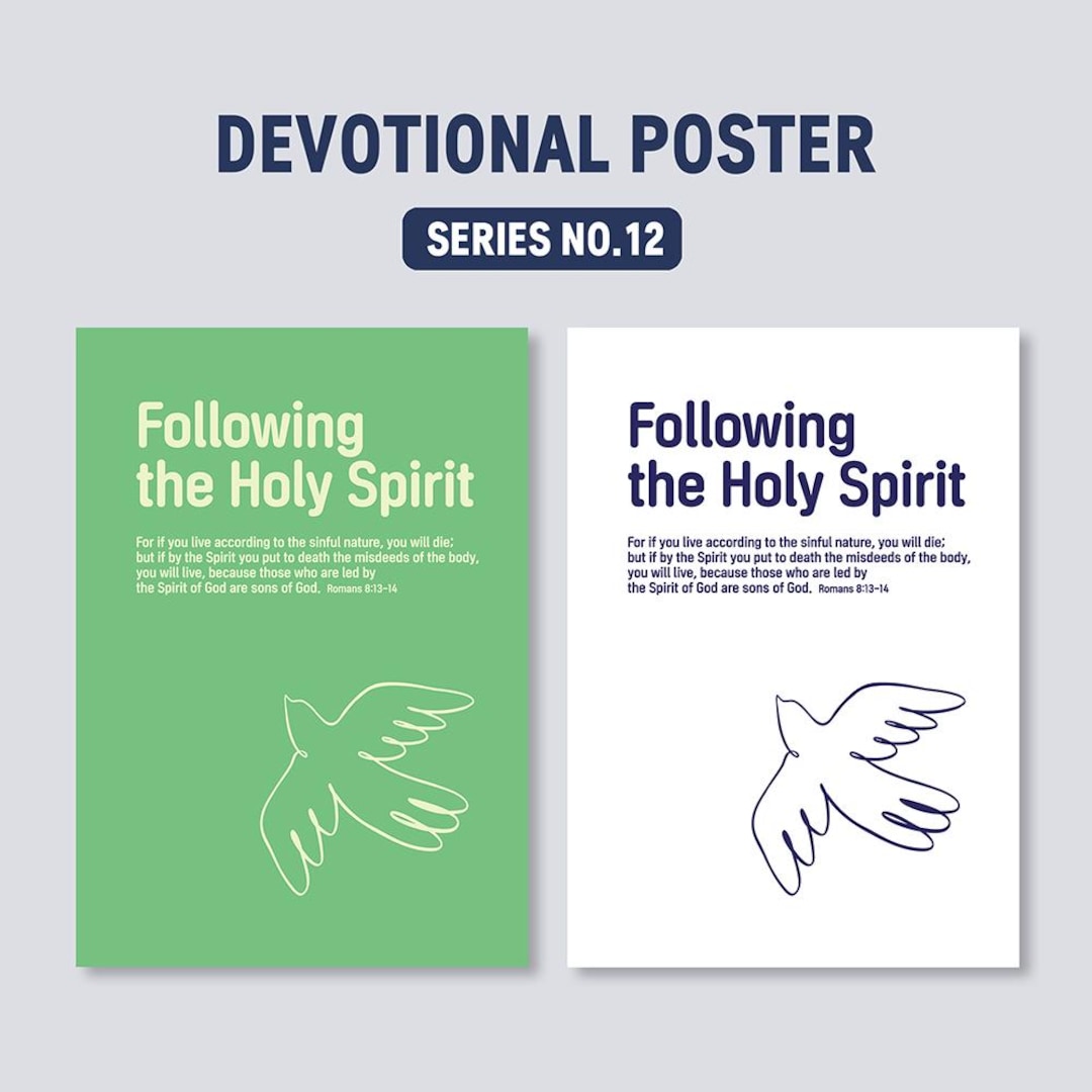 Following the Holy Spirit Christian Wall Art, Romans Bible Verse Poster ...