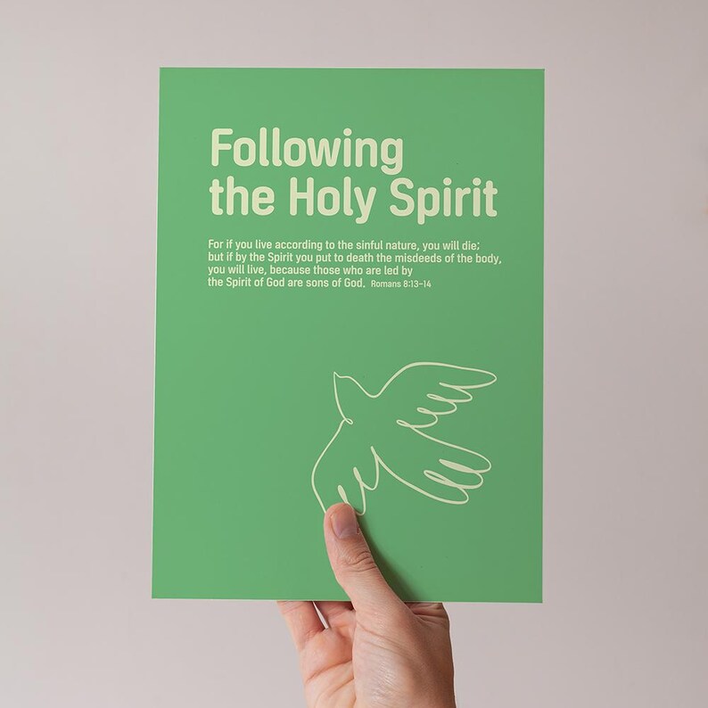 Following the Holy Spirit Christian Wall Art, Romans Bible Verse Poster ...