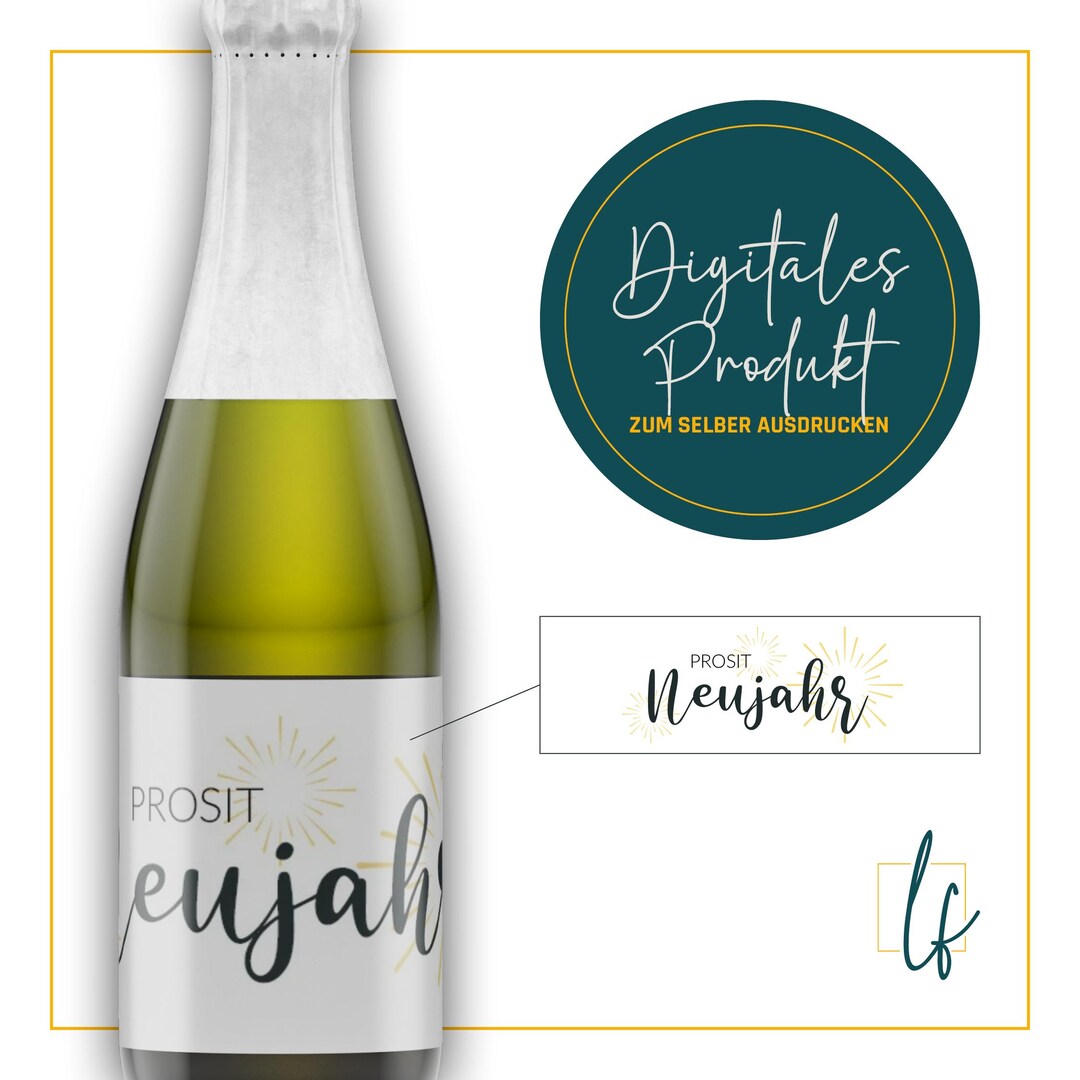Piccolo Sparkling Wine 200 Ml Label | Gift | PDF Form | Instant ...