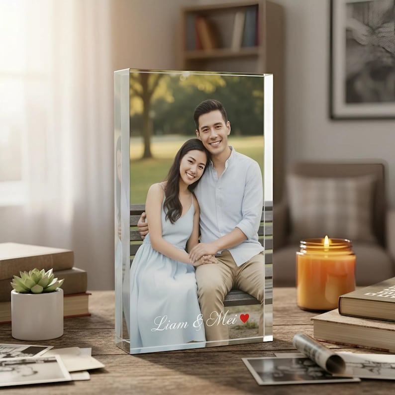 Custom Acrylic Photo Block, Personalized Photo Keepsake for Valentine ...