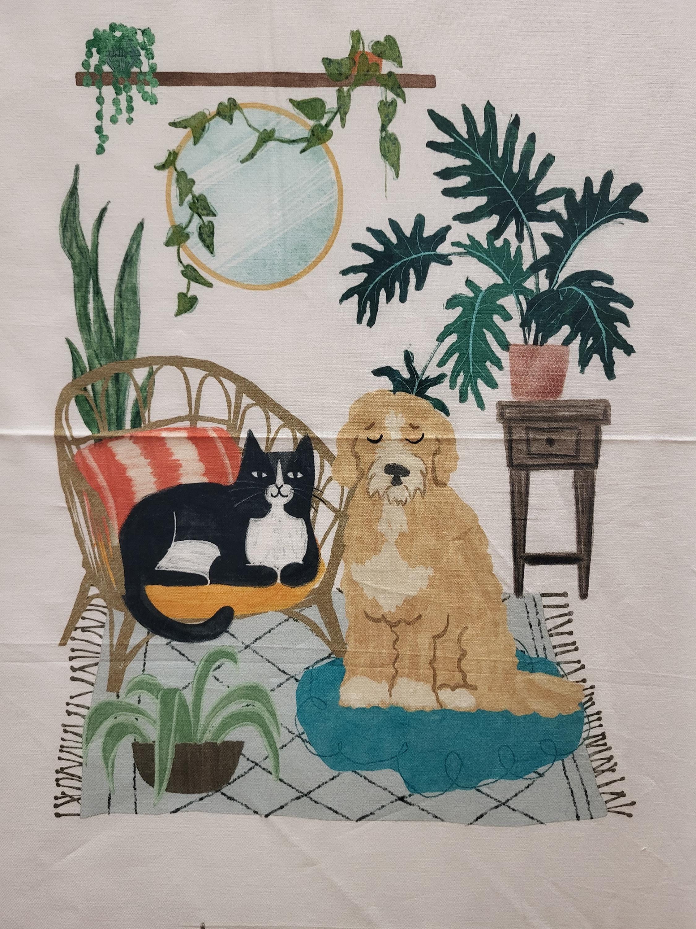 Dog Panel and Cat Panel - Homebodies by Mary Urban for Clothworks - Etsy