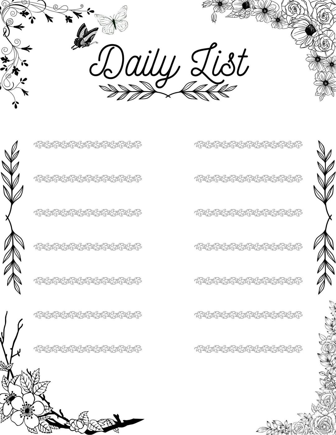 Simple Daily Task List Printable | Productivity Planner PDF ...